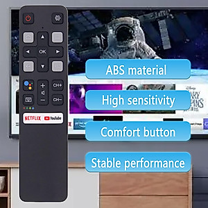 New Replacement Remote Control RC802V FNR1 Fit for TCL Android 4K Smart TV 50S434 55S434 75S434 40S330 70S430 32S334 55S435 50S435 43S434 32S6500A [NO Voice Function]