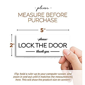 Reilly Originals 2x5 Inch Please Lock Door Sign ~ Ready to Stick ~ Premium, Durable
