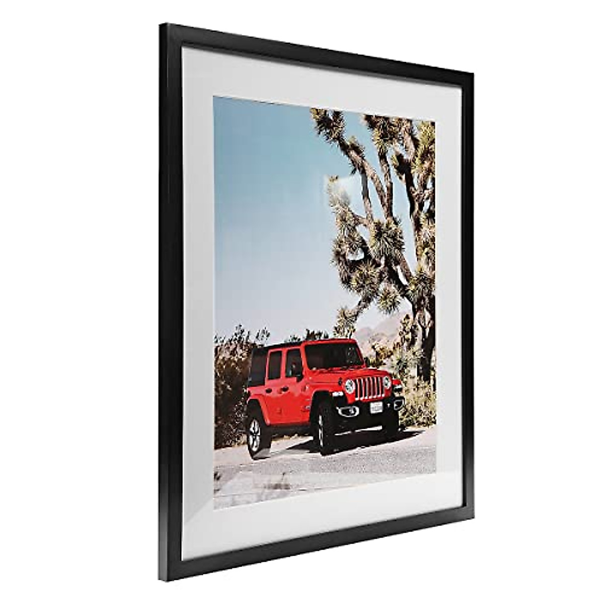 skyDrama Solid Wood 20x24 Picture Frame Black, Display 16x20 Photo without Mat or 20x24 Poster with Mat, Light Weight High Transparent Wooden 20by24 Frame for Wall - 20"x24"/Black/1Pack