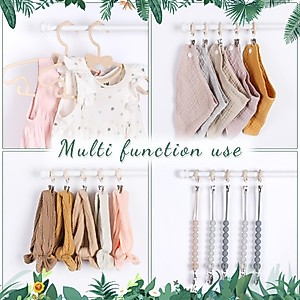 POVETIRE Pacifier Clip Holder Baby Bibs Organizer, Neutral Baby Bandana Drool Bibs Holder - Baby Burp Cloths Organizer Storage Hanging Wall Decor for Nursery Newborn Infant Girls and Boys Room