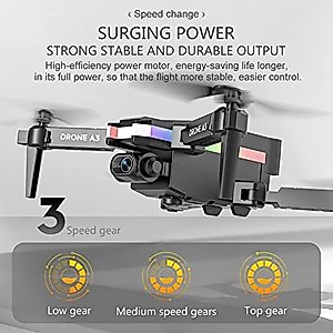 A3 Drone with Dual 4K HD Camera, WIFI FPV Real-Time Transmission, Auto Return, Follow Me, Headless Mode, 3D Flips, Remote Controller Video Extended with Backpack & Accessories Kit