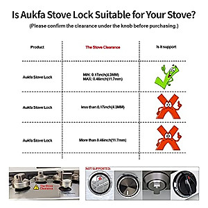 Gas Stove Baby Proof Knobs Locks (6 Pack), Aukfa Child Proofing Oven Knob Lock – No Tools Needed(Black)