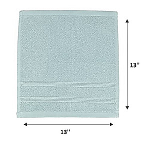 Kaufman - Premium Washcloth Set of 12 (13x13 Inches) 100% Cotton Ring Spun, Highly Absorbent, Durable and Ultra Soft Feel Wash Cloths Essential for Bathroom, Spa, Gym, and Face Towel (12PK)