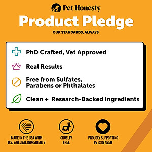Pet Honesty Dog Allergy Relief Shampoo for Dogs and Cats - Dog Skin and Coat Supplement, Itch Relief for Dogs, Moisturizing and Hydrating Coconut Oil + Vitamin E, Deodorizing Coat (16 oz)