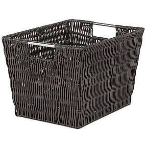 Whitmor Rattique Small Storage Tote, Espresso