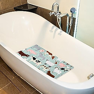 Non Slip Bathtub Mats with Suction Cups, Bath Tub Shower Mat for Bathroom, Machine Washable Bathroom Mats with Drain Holes(Farm Animals Pattern)
