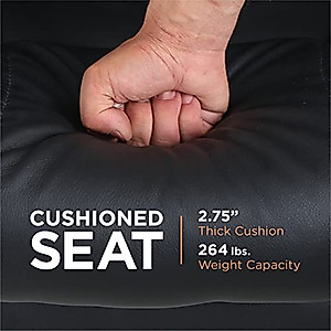 Comfty Padded Headrest and Chrome Base Deluxe Executive Leather Office Chair, 42.52”-45.67, Black