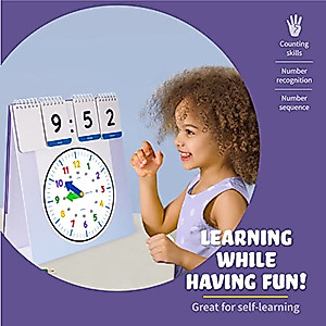 SPARK INNOVATIONS Learning Clock Teach Telling The Time Homeschool and Classroom Teaching Resources Educational Supplies Interactive Digital and Analog Clock Activity Set for Home and School