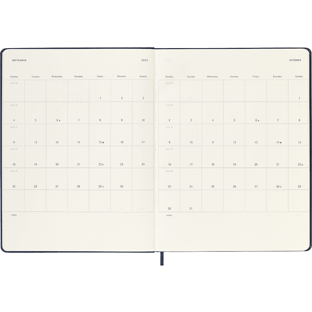 Moleskine Classic 18 Month 2022-2023 Weekly Planner, Hard Cover, XL (7.5" x 9.75"), Sapphire Blue