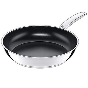 WMF Frying Pan Coated with Devil Pouring Rim Stainless Steel Handle, Silver, 28 cm