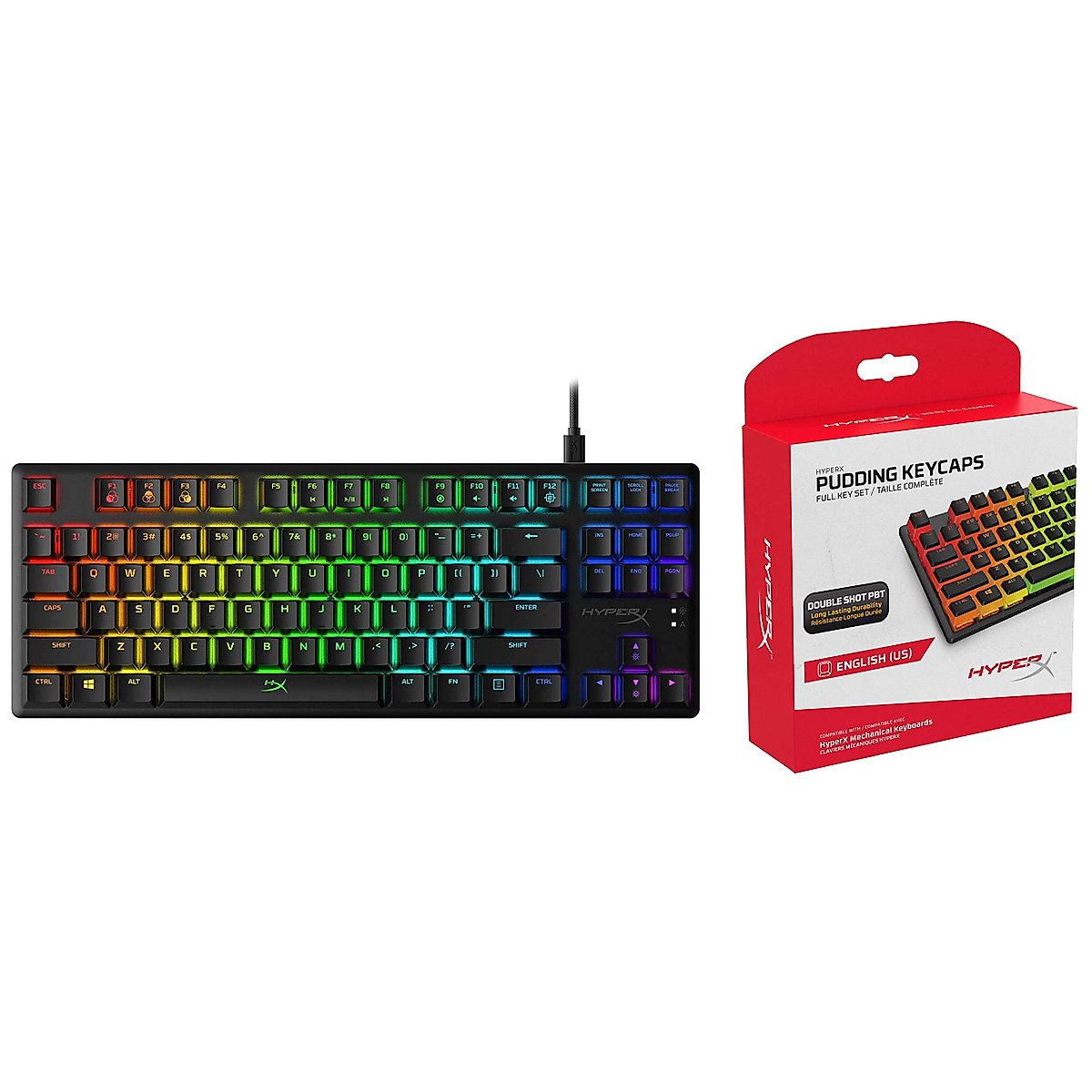 HyperX Alloy Origins Core - Red Switch + HyperX Pudding Keycaps - Black