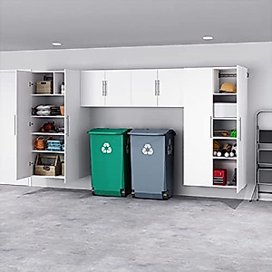 Prepac HangUps 30" Upper Garage Cabinet, Bathroom Cabinet Wall Mount, Laundry Cabinet, Kitchen Wall Cabinet, Ideal for Garage, Kitchen and Laundry Organization 30" W x 24" H x 16" D, White