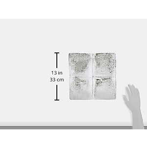 KINDWER Hammered Stainless 4-Section Square Tray, 12-Inch, Silver