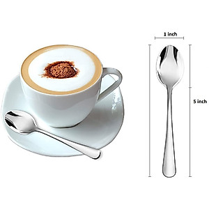 Comicfs 12-Piece Demitasse Espresso Spoons, Mini Coffee Spoon, 5 Inches Stainless Steel Small Spoons for Dessert, Tea, Appetizer