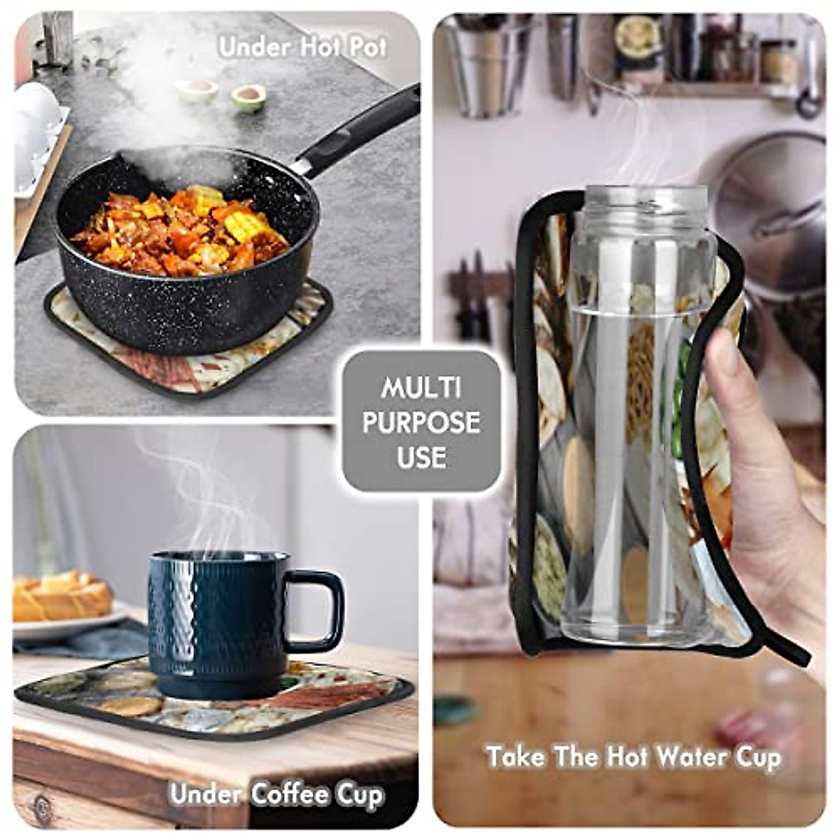 Snacks Sauces Bread Oven Mitts Kitchen Oven Gloves for Cooking Baking Heat Proof Lining Cotton Kitchen Potholder Mittens Pot Holders Hot Pads for Chef Women Men