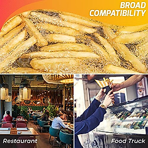 Deep Fryer Basket | 12" x 6.5" x 5.25" Restaurant Kitchen Commercial Use | Front Hooks Non-Slip Handle | Nickle Plated Stainless Steel (4 Pack)