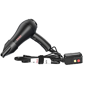 Mini Blow Dryer Ceramic Ionic 1000 Watts for Painting and Acrylic Pouring, Small Hair Dryer Compact and Lightweight for Kids and Travel, 2 Speed Settings and Cool Shot Plus Concentrator, Black