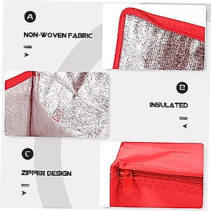 Unomor Zip Ties Outdoor Insulation Bags Zip Ties Outdoor Insulated Bag Insulated Grocery Bags Portable Insulation Bag Non-woven Fabric Storage Bags Pizza Food Delivery Storage Bag