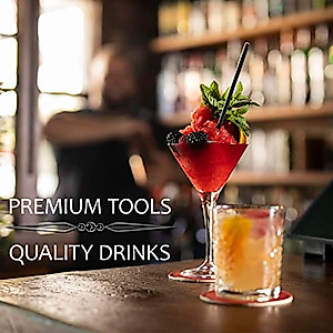 20-Piece Cocktail Mixology Shaker Set - Bartender Kit with Bamboo Stand - Bar Accessories Kit Including a Martini Shaker, Bar Jigger, Syrup Dispenser & Mixer Recipe Book