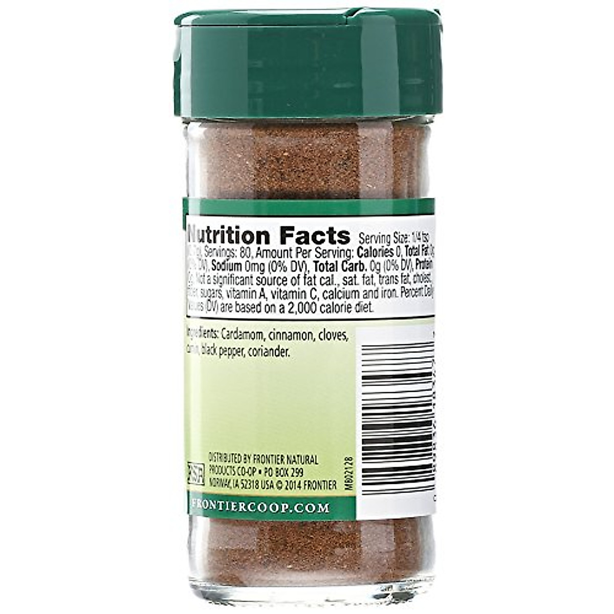 Frontier Co-op Garam Masala, 2-Ounce Jar, With Cardamom, Cinnamon & Cloves, Kosher, Non GMO, Non ETO