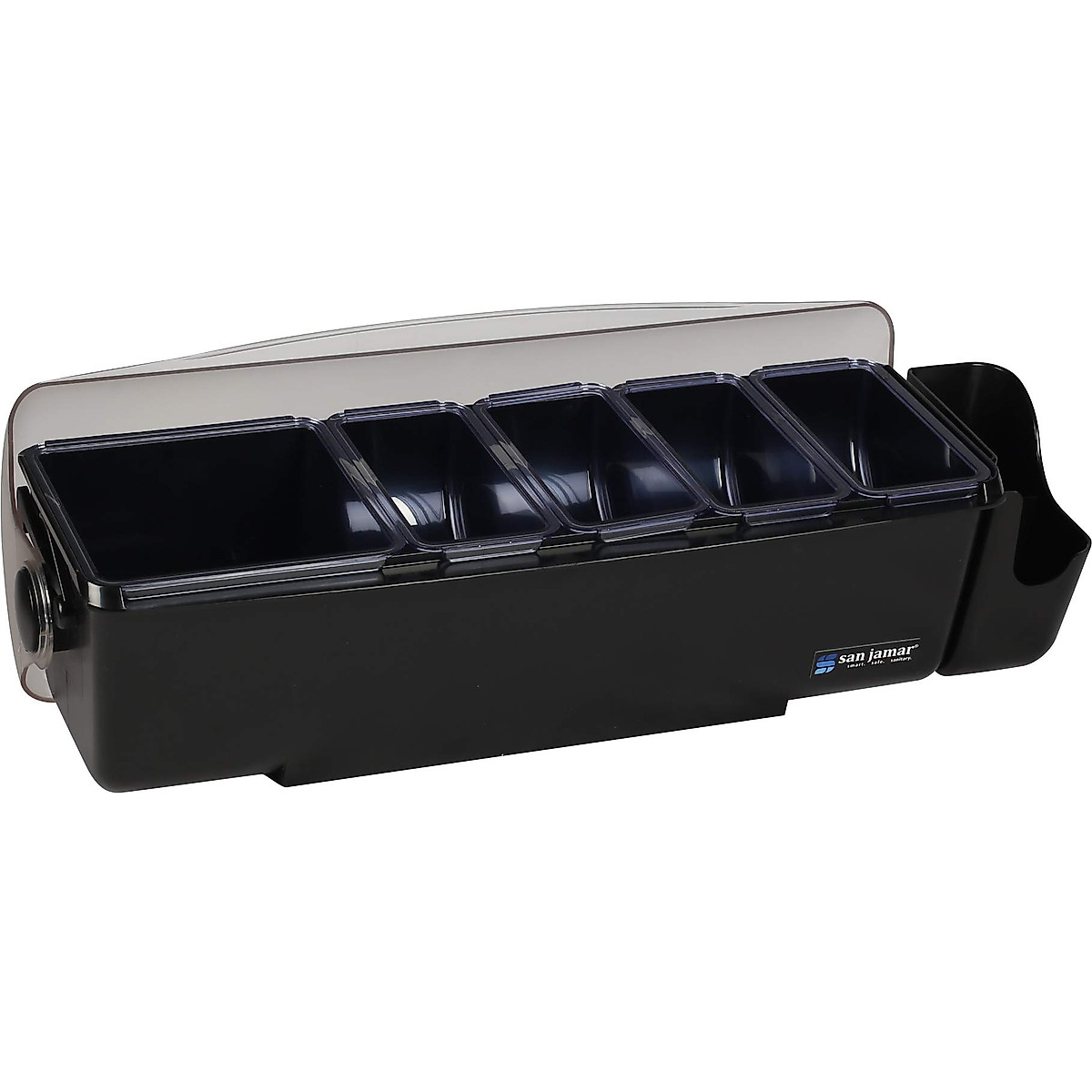 San Jamar Dome Plastic Garnish Center, 8 Pint - 5 Tray, Black