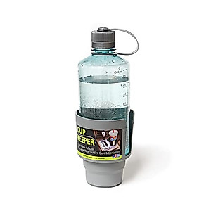 Cup Keeper Plus Car Cup Holder Adapter Expands to Hold Larger Beverage Containers up to 3.7" Diameter, Fits 32 oz Hydro Flask, Yeti, Nalgene Water Bottles- Gray