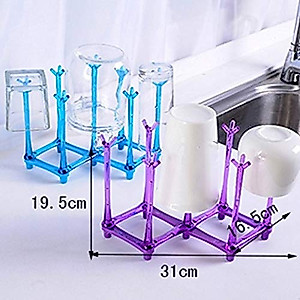 STRAW Kitchen Cup Dry Rack Sink Holder Dish Plate Organizer Drainer Kitchen Storage Plastic Plate Glass Cups Stand Display Holder (Color : B)