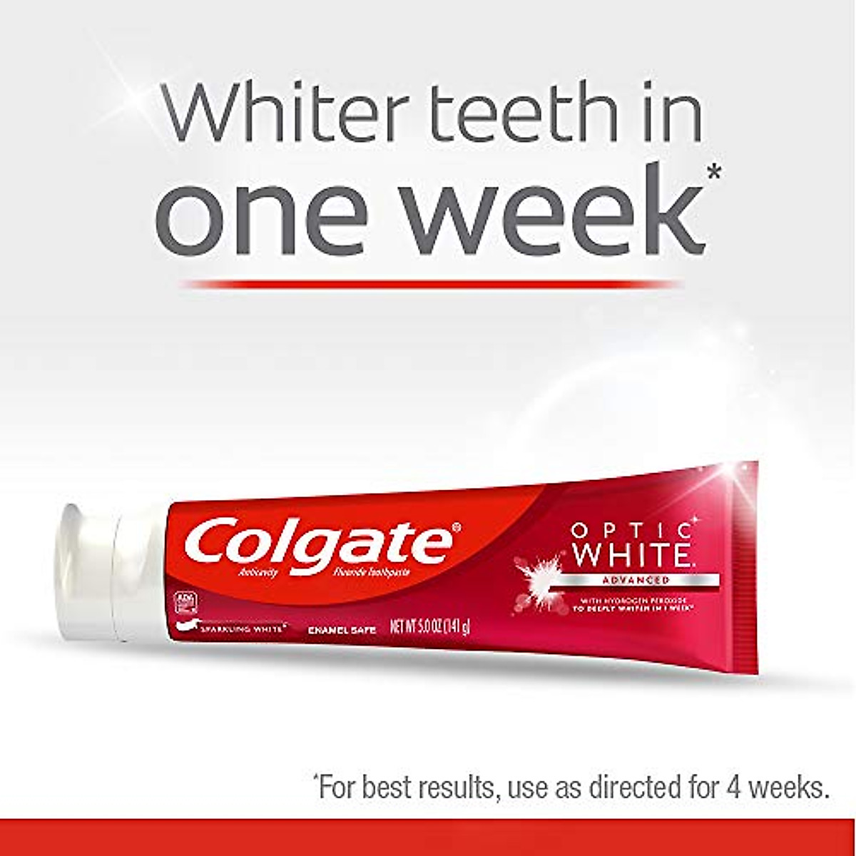 Colgate Optic White Whitening Toothpaste, Sparkling White - 5 Ounces (6 Pack)