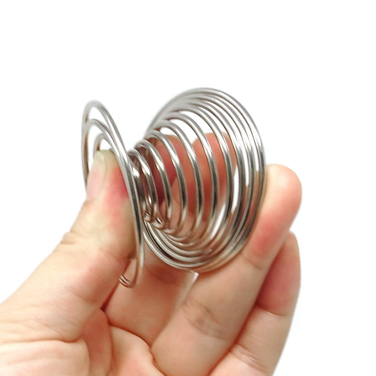 Honbay 4PCS Stainless Steel Spring Wire Tray Egg Cups Holder Serving Cup Egg Tray for Egg (silver)