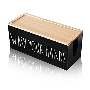 Paper Towel Dispenser, Farmhouse Paper Towel Holder with Lid for Bathroom Kichen Home Commercial, Wall Mount or Countertop for Multifold, C Fold, Z fold, Trifold Hand Towels (Black)