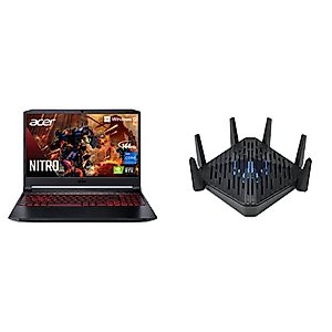 Acer Nitro 5 AN515-57-79TD, Intel i7-11800H, NVIDIA RTX 3050 Ti, 15.6" FHD 144Hz IPS, 8GB DDR4, 512GB SSD, Killer Wi-Fi 6 with Predator Connect W6 Wi-Fi 6E Gaming Router | Tri-Band AXE7800