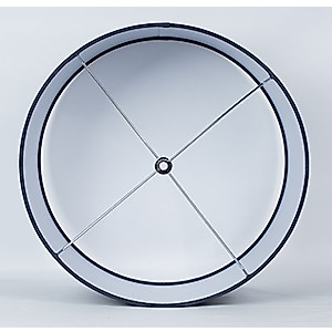 Urbanest Suede Classic Drum Lampshade, 14-inch by 14-inch by 10-inch, Navy Blue, Spider-Fitter