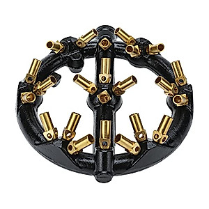 Mono-gatari Propane Gas Jet Burner 23 Tips Cast Iron Body Round Nozzle Jet Burner for Wok Range,Stir Fry,Grilling 0.5mm Hole Up 100,000 BTU