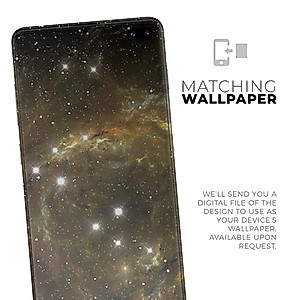 DesignSkinz Glowing Gold Universe Protective Vinyl Decal Wrap Skin Cover Compatible with The Samsung Galaxy S20 (Screen Trim & Back Glass Skin)