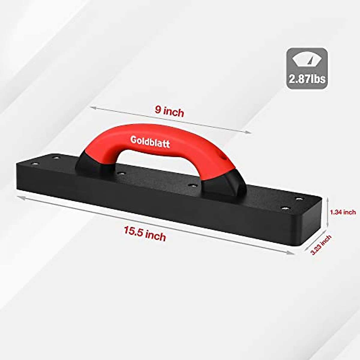Goldblatt Tapping Block for Vinyl Plank Flooring, Heavy Duty Hammer-Free Flooring Installation Tool with 9" Large Soft-Grip Handle for Installing Laminate, Hardwood, LVP, LVT or Engineered Wood