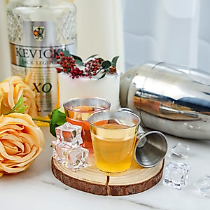 WELLIFE 200 PACK Plastic Clear and Gold Shot Glasses, 2OZ Disposable Shot Glasses, Small Hard Plastic Tumblers, Gold Tasting Sampling Cups, Mini Container Perfect for Whiskey for Party