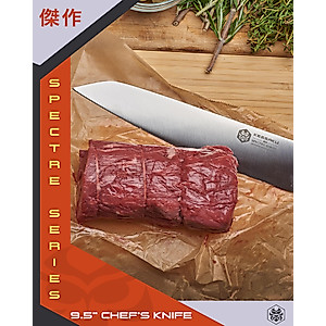 KESSAKU 9.5-Inch Chef Knife - Spectre Series - Forged Japanese AUS-8 High Carbon Stainless Steel - Pakkawood Handle with Blade Guard