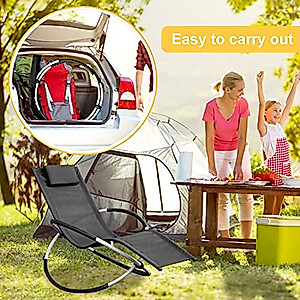 Outdoor Lounge Chair, New Zero Gravity Chair, Foldable Outdoor Chaise Lounge 2 Pack, 2021 Technological Innovation - A Combination of Recliner & Rocking Chairs