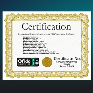 Cryptnox FIDO2 Security Key - Passwordless & 2FA Authentication - Compatible Microsoft, Apple, Google & More - Mifare Desfire - Convenient Card Format - NFC & Contact