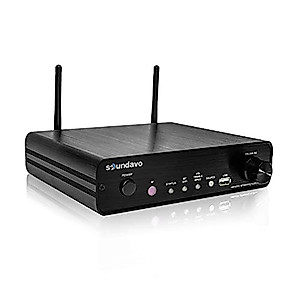 Soundavo NSA-250 Multi-Room Audio Streamer Amplifier 50W + 50W | Supports Airplay, DLNA, WiFi & Bluetooth | 24bit 192 kHz Hi-Fi Audio Streaming Integrated 2.1 Channel Amp for Home Speakers