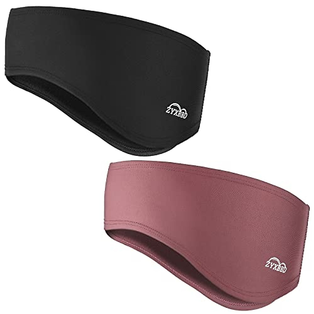 ZYXBBD Ear Warmers for Women and Men-Fleece Winter Ear Warmer Headband Ear Muffs for Jogging Running Hiking Cycling Skiing (Black+Red)