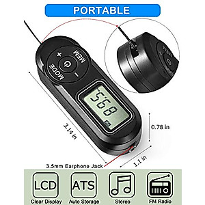 Portable Radio, ZHIWHIS FM Digital Tuner with Best Reception, Pocket Transistor Receiver with Stereo Sound, Battery Operated Walkmen