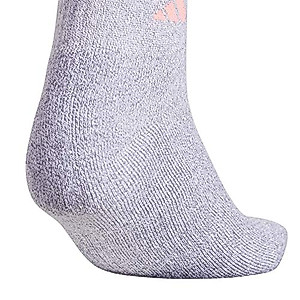 adidas Women's Athletic Cushioned 6-Pack Quarter, Grey/Bliss Pop/Clear Mint, M