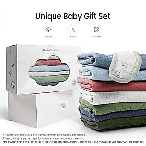 lulumoon Muslin Baby Drool Bibs - Absorbent Bandana Bibs 100% Cotton for Drooling Baby Girls Boys (Basic)