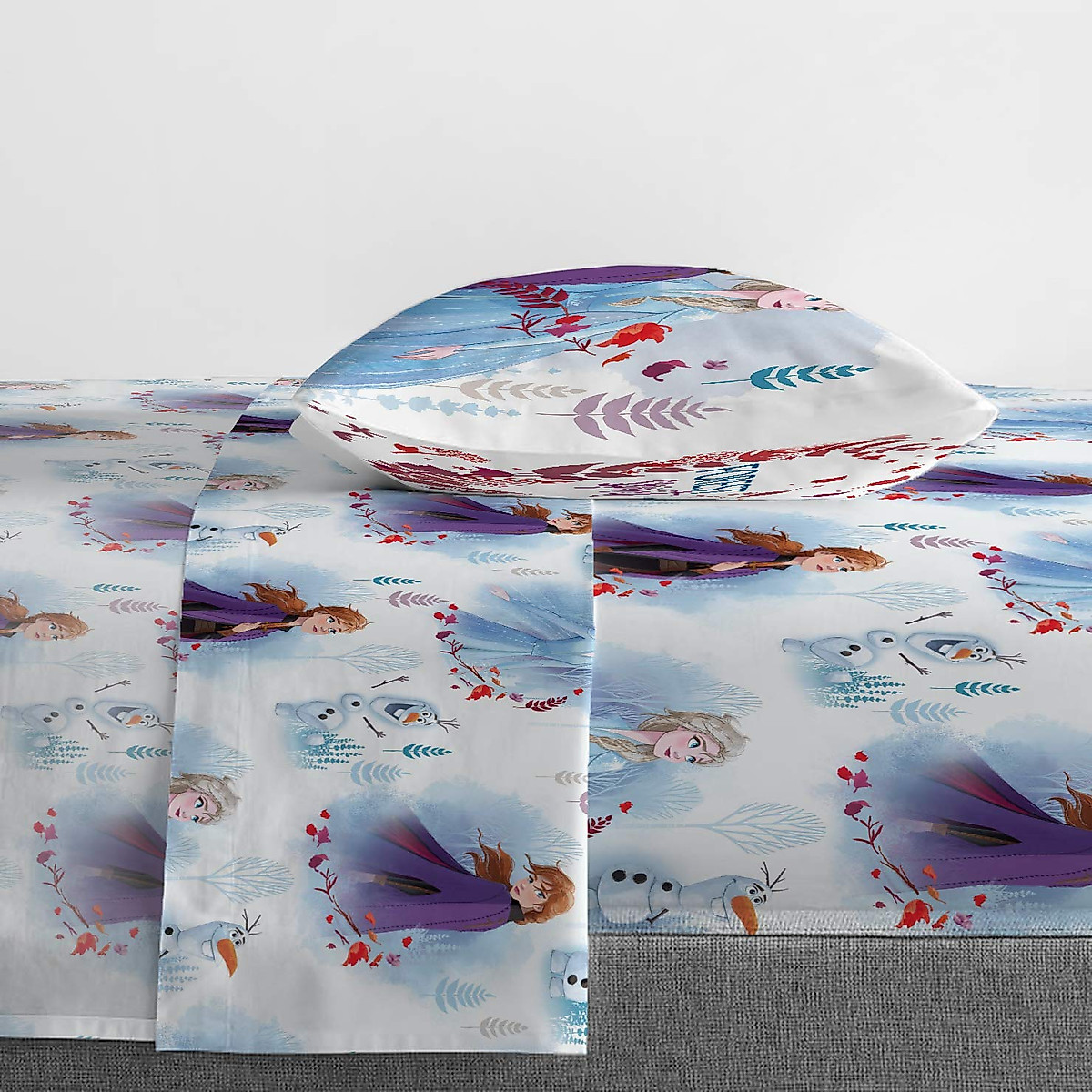 Jay Franco Disney Forest 3 Piece Twin Sheet Set, Frozen 2 Spirit