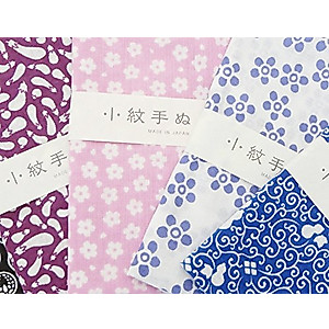 MIYAMOTO Japanese Traditional Towel Tenugui Small Pattern 5 type set Basic pattern-2 by KOMESICHI