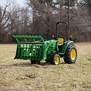 Titan Attachments 60" Root Grapple Rake Attachment Fits John Deere Loaders, Hook and Pin Connection