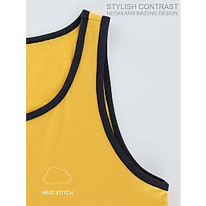 Vetemin Mens Premium Basic Solid Vintage Athletic Active Sports Jersey Tank Top Casual Shirts H.Oatmeal/Rusty L