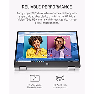HP Chromebook x360 14 Laptop, Intel Celeron Processor, 4 GB RAM, 32 GB eMMC, 14” HD (1366 x 768), Chrome OS, Webcam & Dual Mics, Work, Streaming, School, Long Battery Life (14a-ca0050nr, 2021)