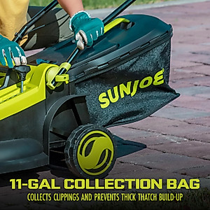 Sun Joe 24V-X2-17LM 48-Volt 17-Inch Mulching Walk-Behind Lawn Mower w/11-Gallon Grass Catcher & 6-Position Height Adjustment, Included, Cordless, Kit (w/ 2x 4.0-Ah Battery and Charger)